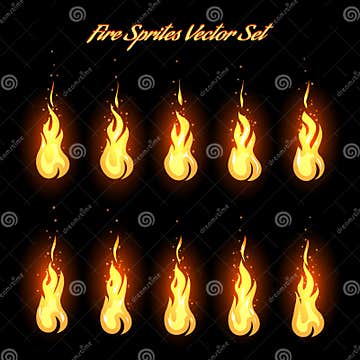 Fire Animation Frames Icons Stock Vector - Illustration of flame ...