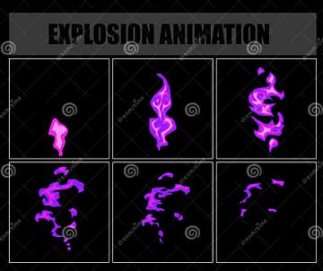 Fire Animation Sprites, Vector Flame Video Frames for Game Design Stock ...