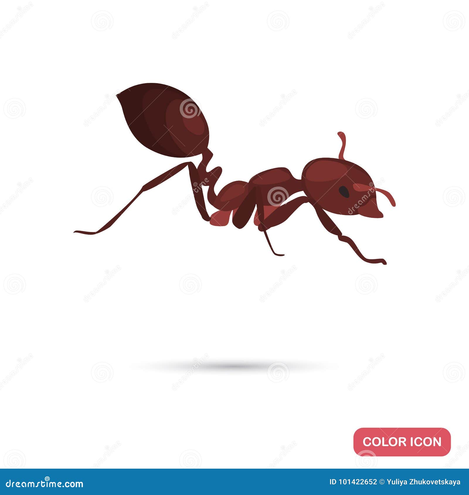 Fire Ant Color Flat Icon for Web and Mobile Design Stock Vector ...