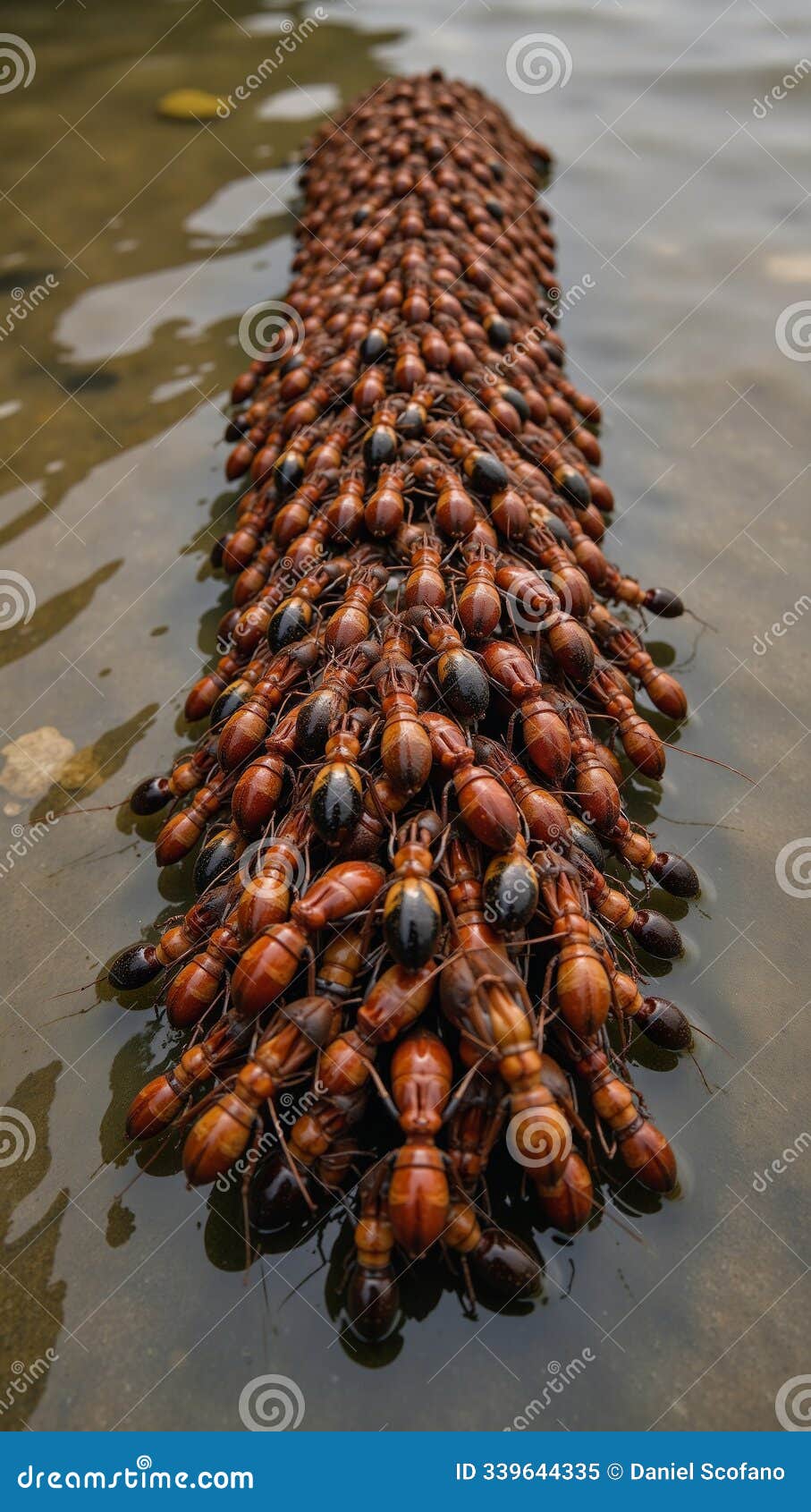 Fire Ants Construct a Floating Raft Amidst Floodwaters Linked Together ...