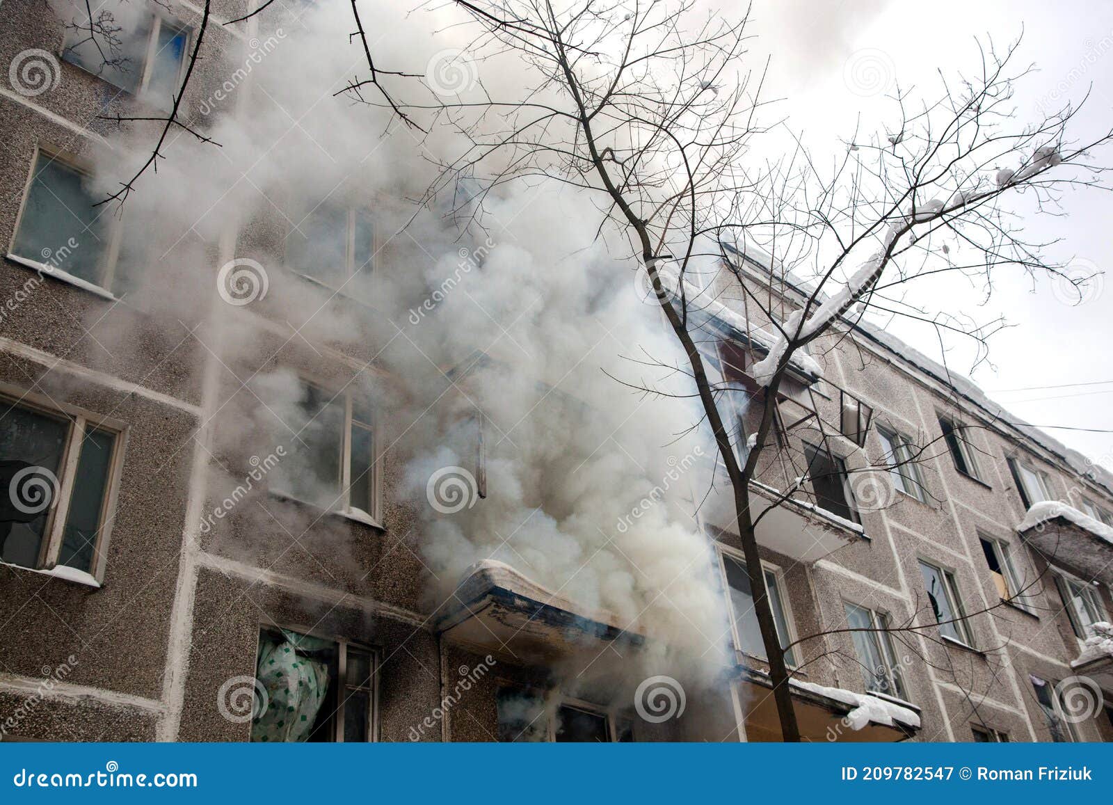 Fire in an Apartment Building. Stock Image - Image of fire, federation ...