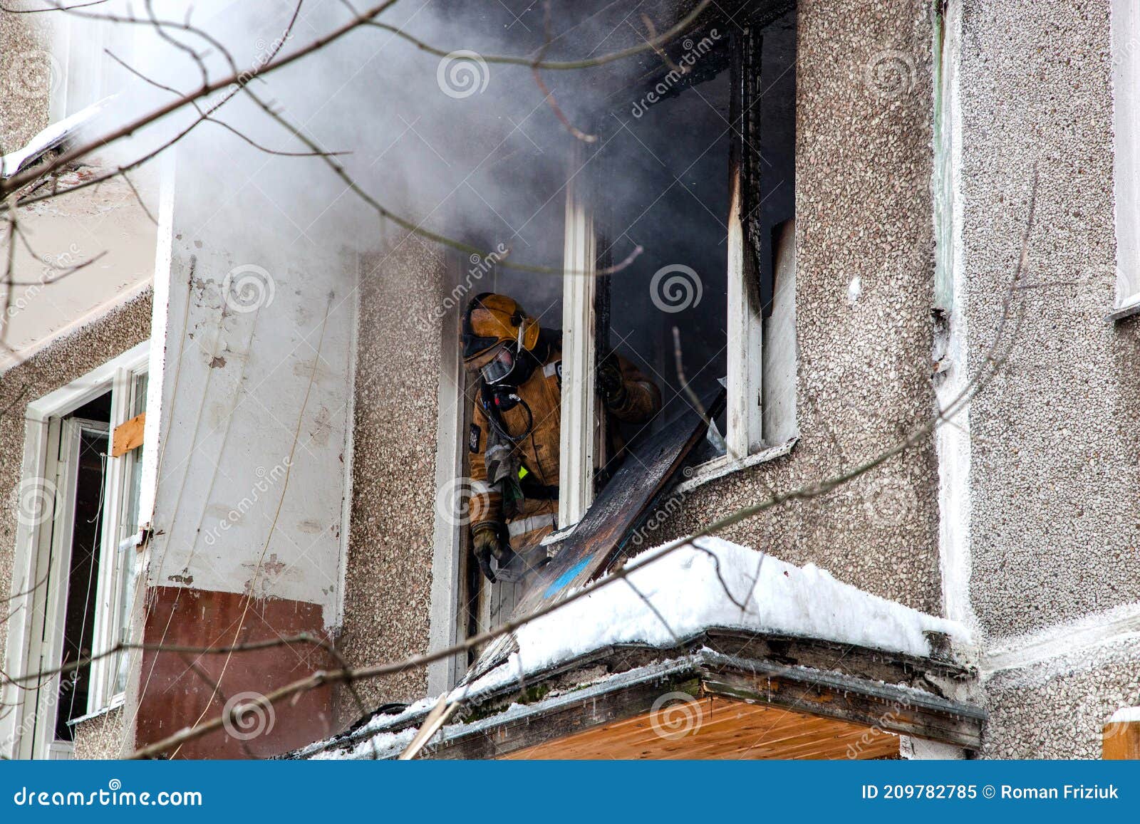 Fire in an Apartment Building. Editorial Image - Image of arson ...