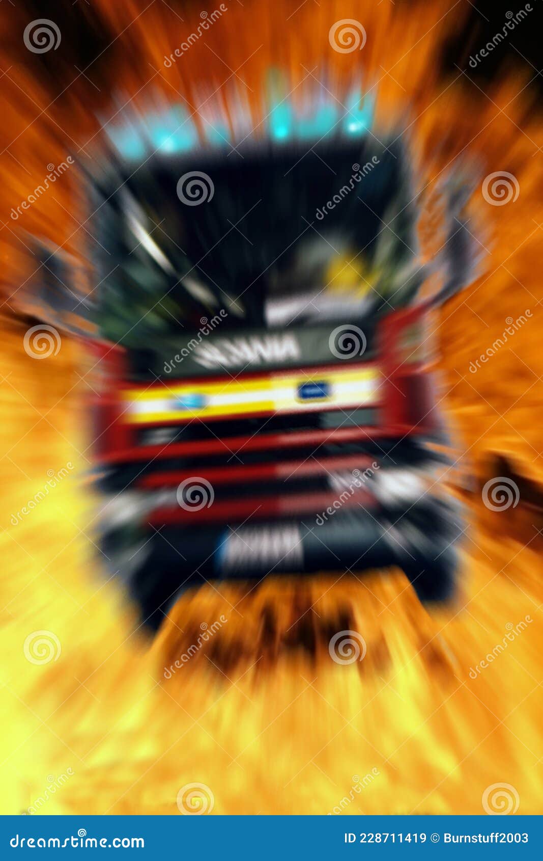 Fire Appliance, Fire Engine in Action Stock Illustration - Illustration ...
