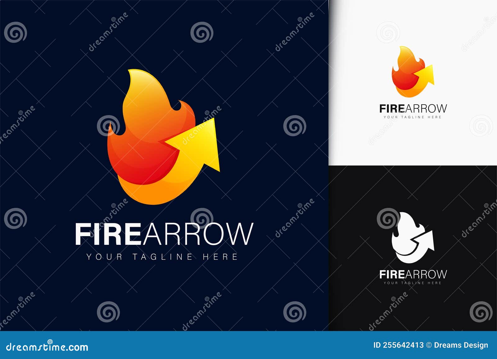Fire Arrow Vector Logo Design. Flame Symbol With Arrow Icon For Power ...