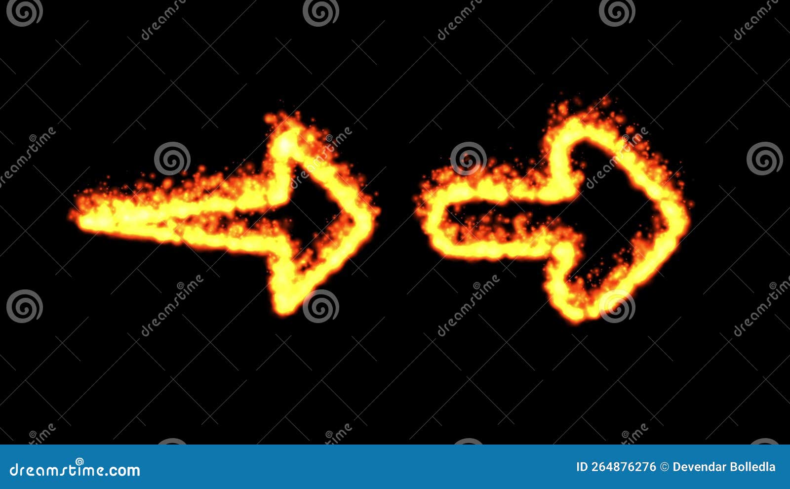 Fire Arrow Symbols Motion Graphics with Plain Black Background Stock ...