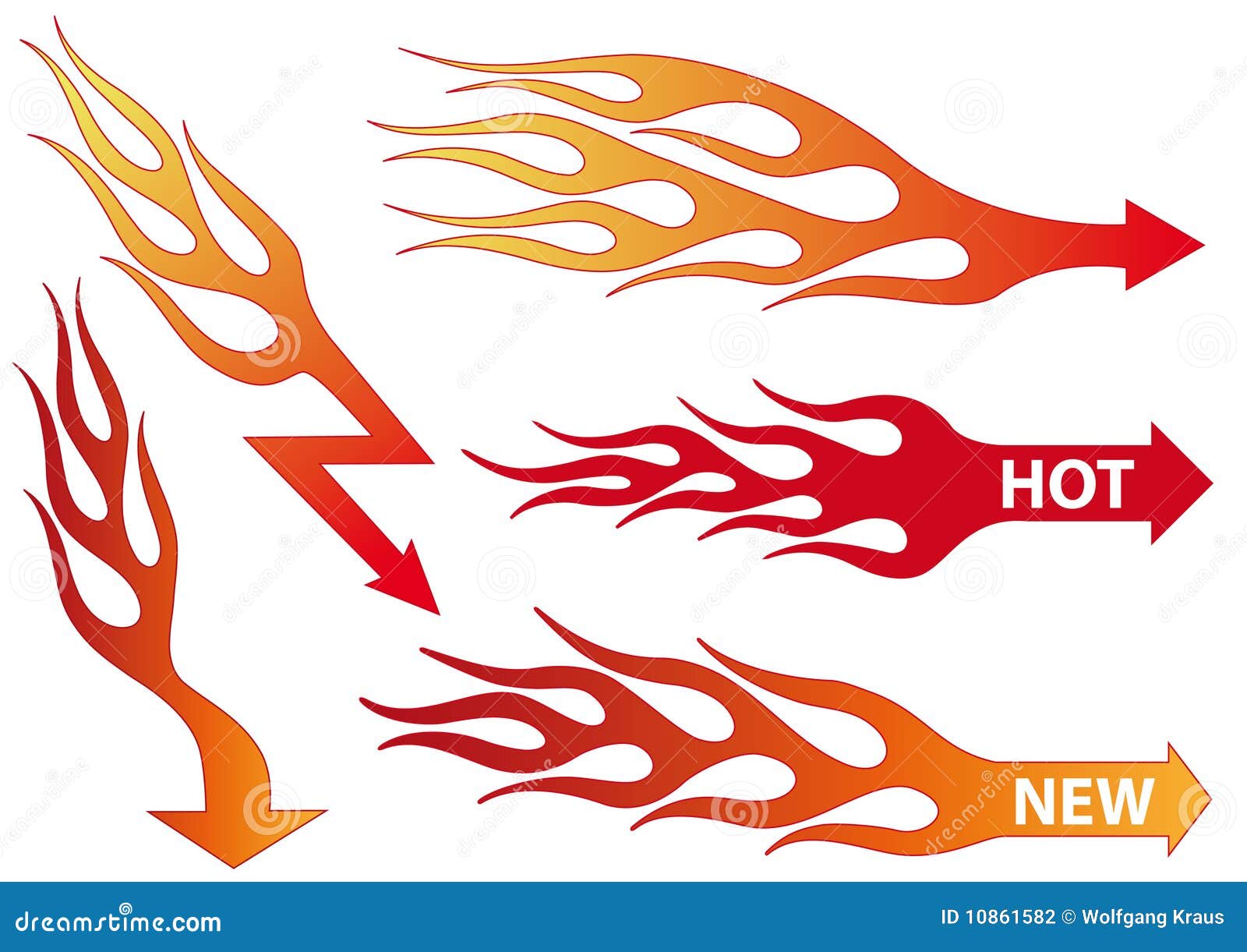 Fire arrows, vector stock vector. Illustration of burn - 10861582