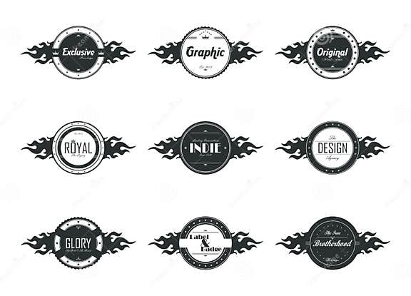 Fire art label sticker stock vector. Illustration of shape - 41016326