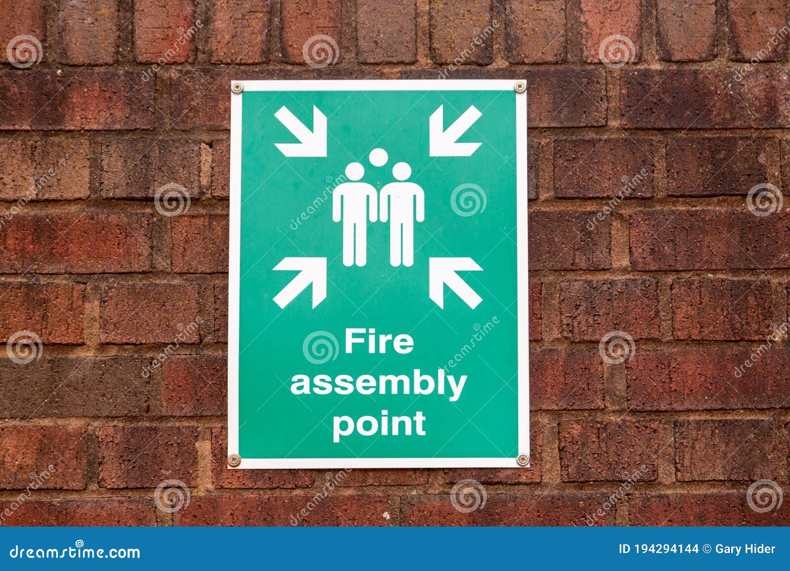 Fire Assembly Point Sign Outside A High Rise Block Of Luxury Town ...