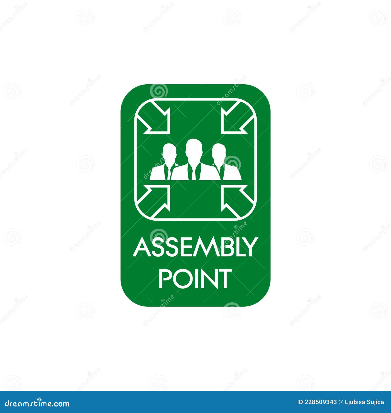 Fire Assembly Point Sign Isolated on White Background Stock Vector ...
