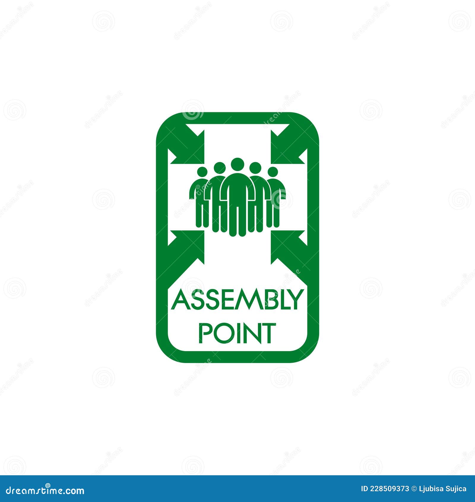 Fire Assembly Point Sign Isolated on White Background Stock Vector ...