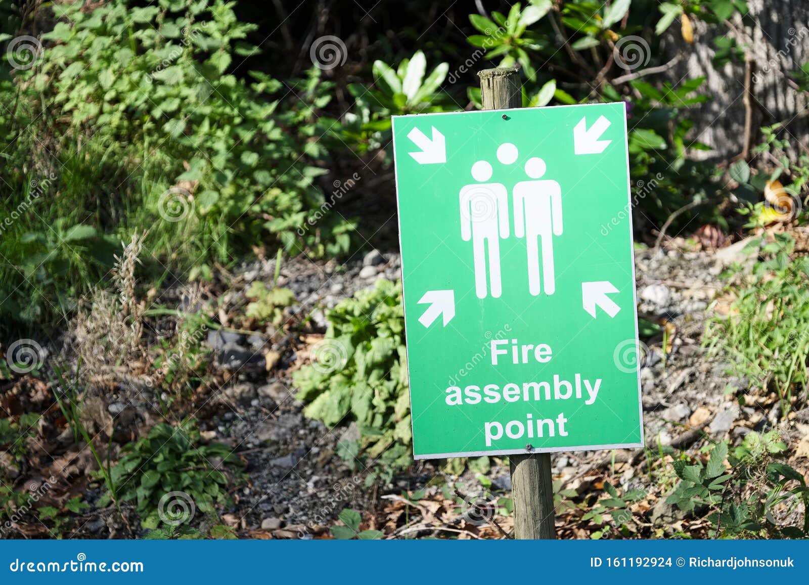 Fire Assembly Point Sign at Workplace Car Park Stock Photo - Image of ...