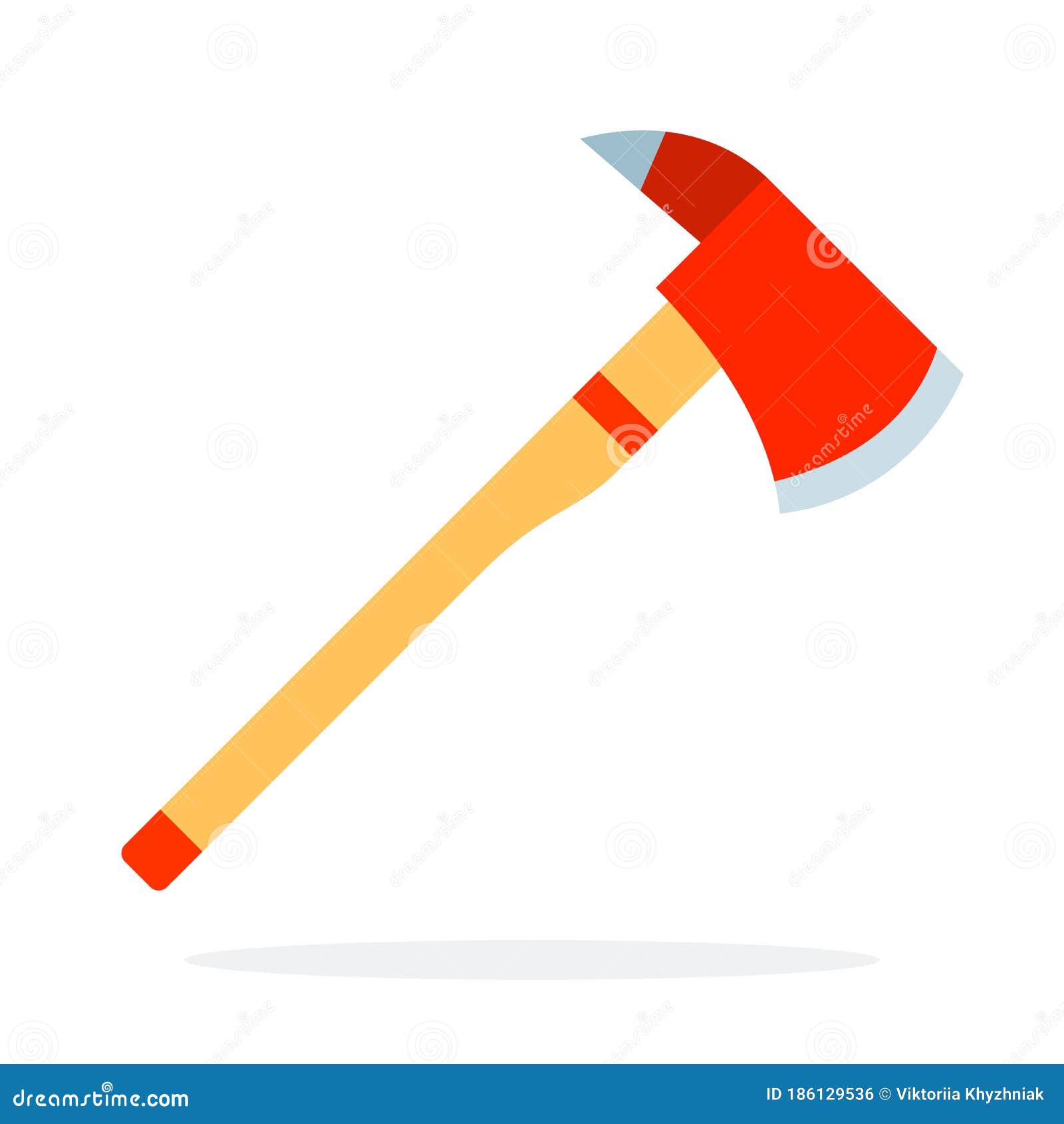Fire ax stock vector. Illustration of acute, fire, emergency - 186129536