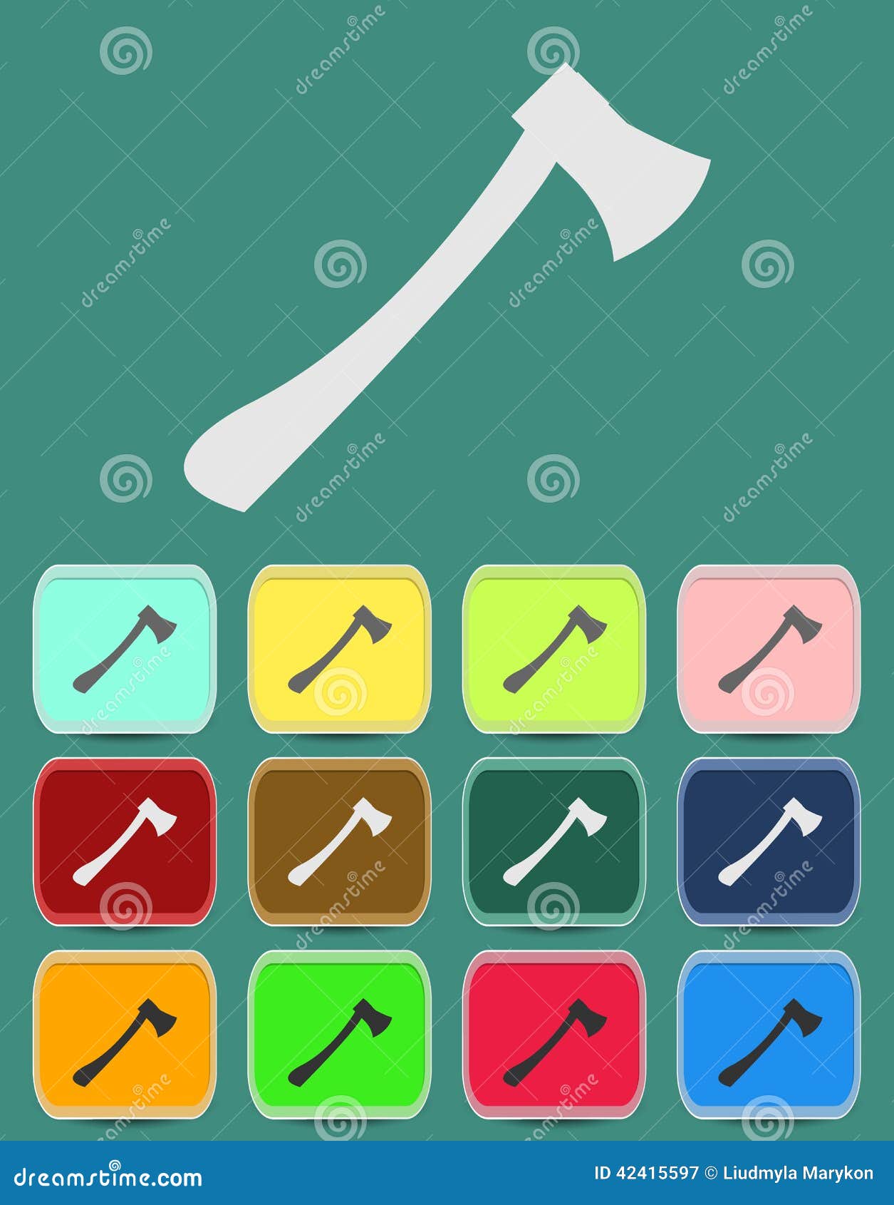 Fire Ax Icon with Color Variations, Vector Stock Vector - Illustration ...