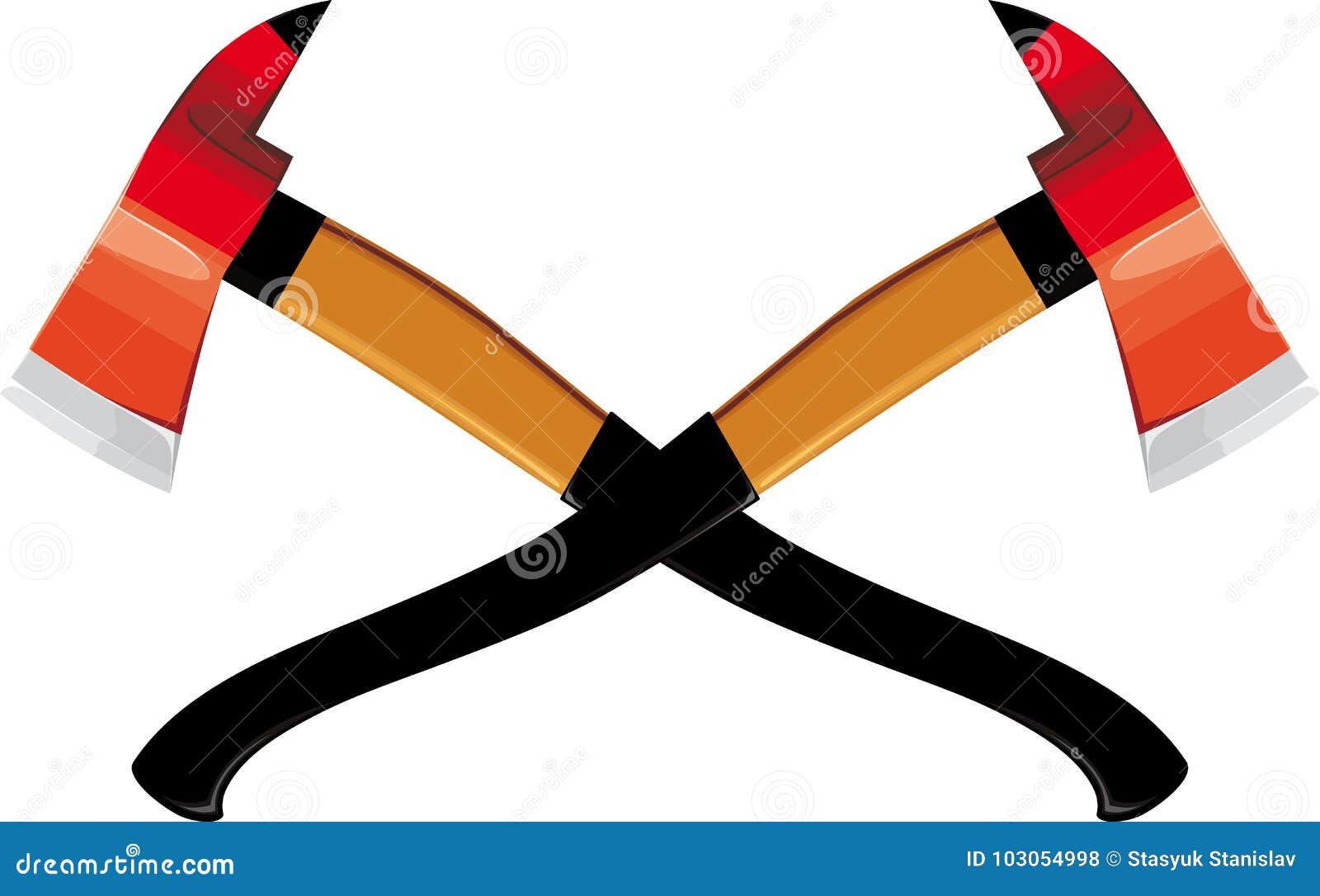 Crossed Firefighter Axes Symbol Logo Design Cartoon Vector ...