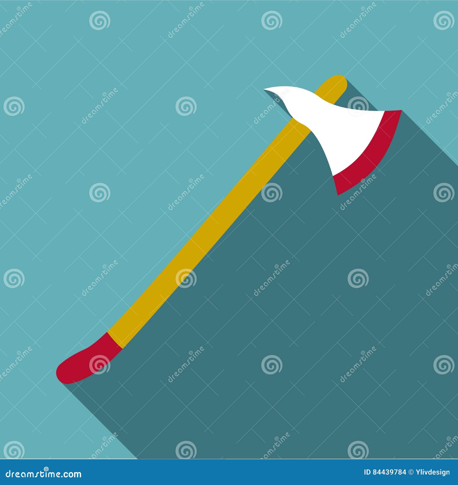 Fire axe icon, flat style stock vector. Illustration of logo - 84439784