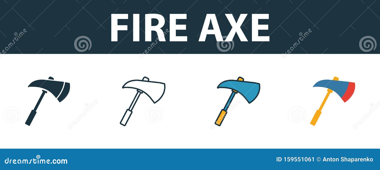Fire Axe Icon Set. Premium Symbol in Different Styles from Fire Safety ...