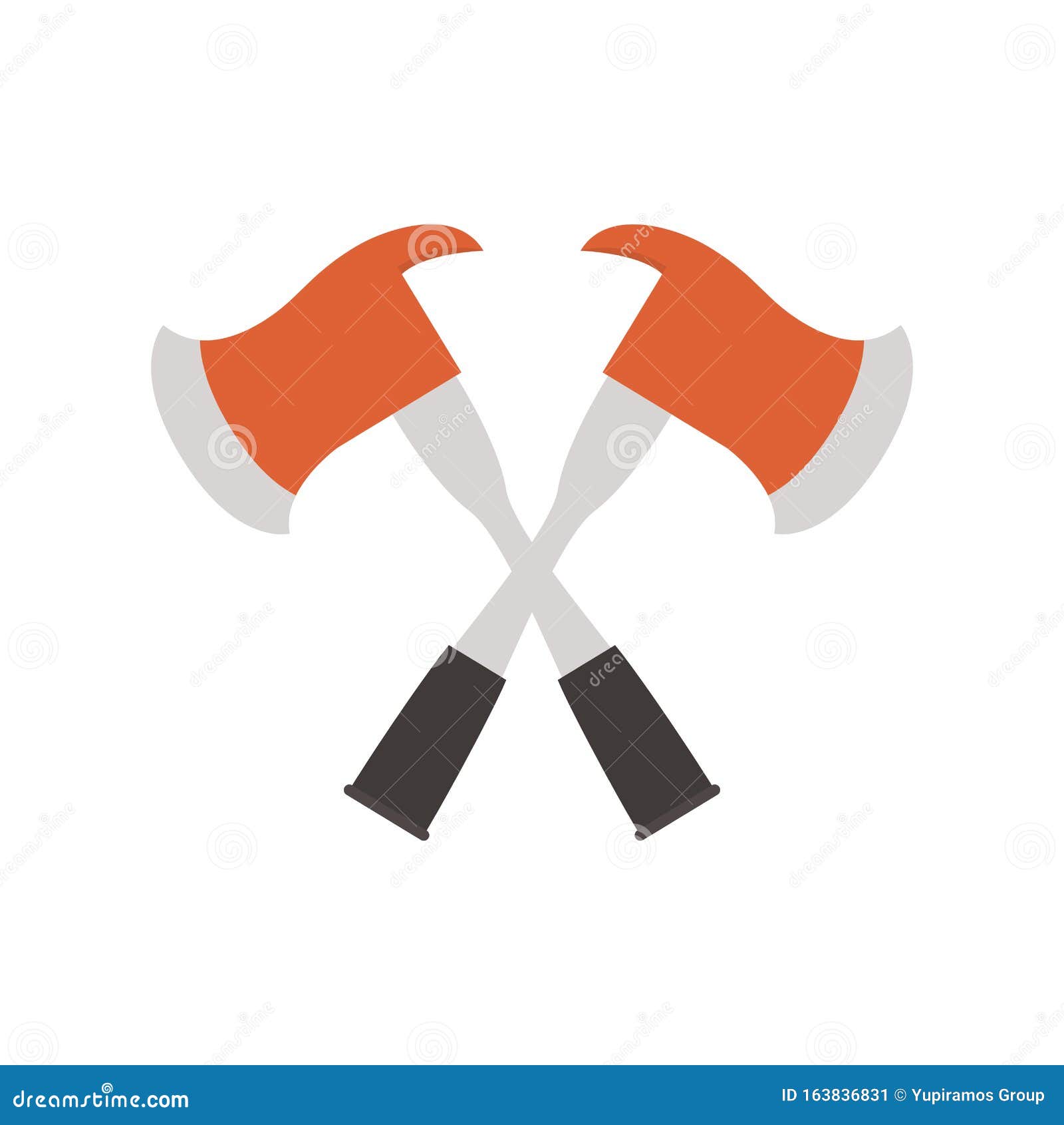 Fire Axes Crossed Flat Style Icon Stock Vector - Illustration of ...