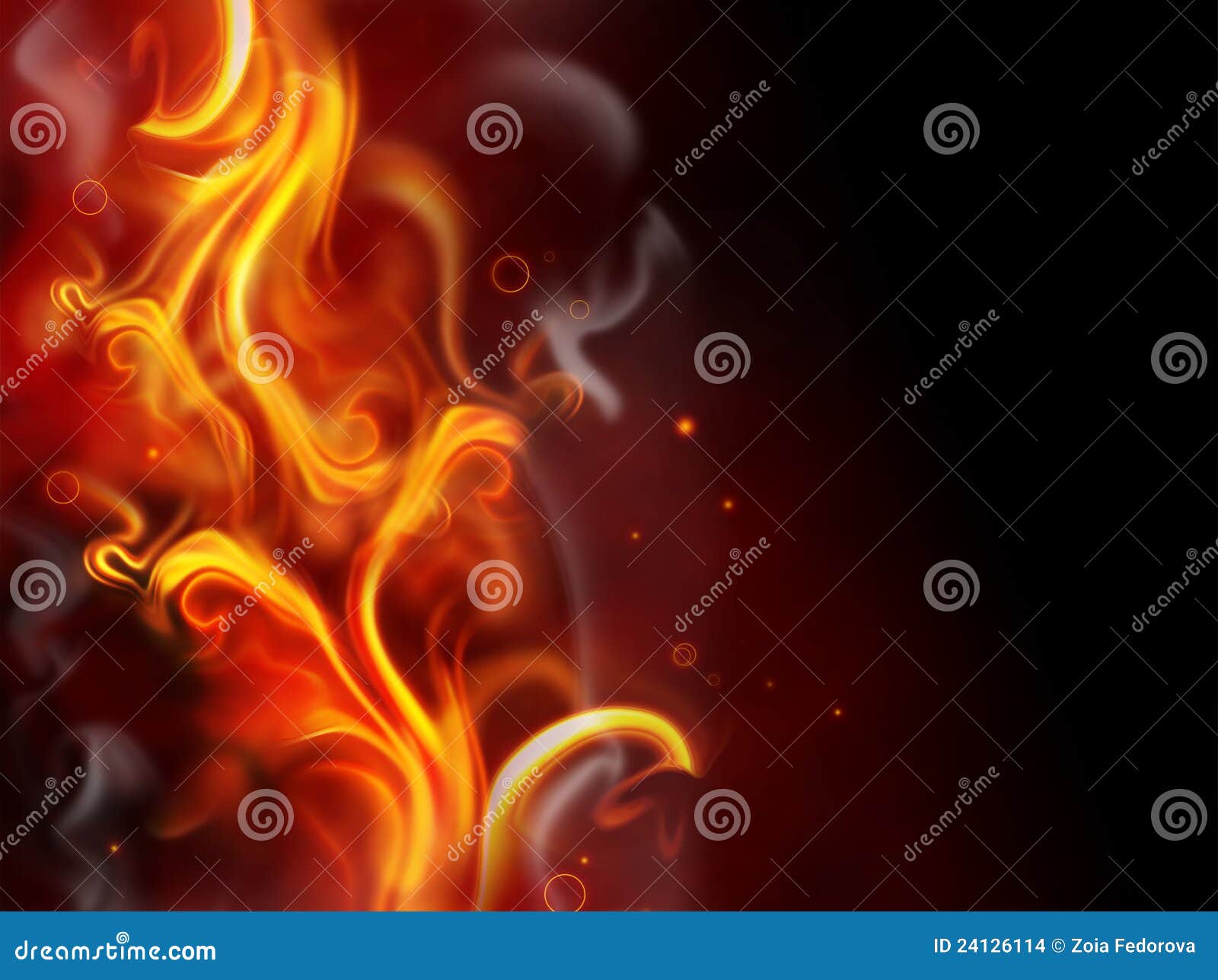 Abstract Fire Flames On Black Background Royalty-Free Stock Photography ...