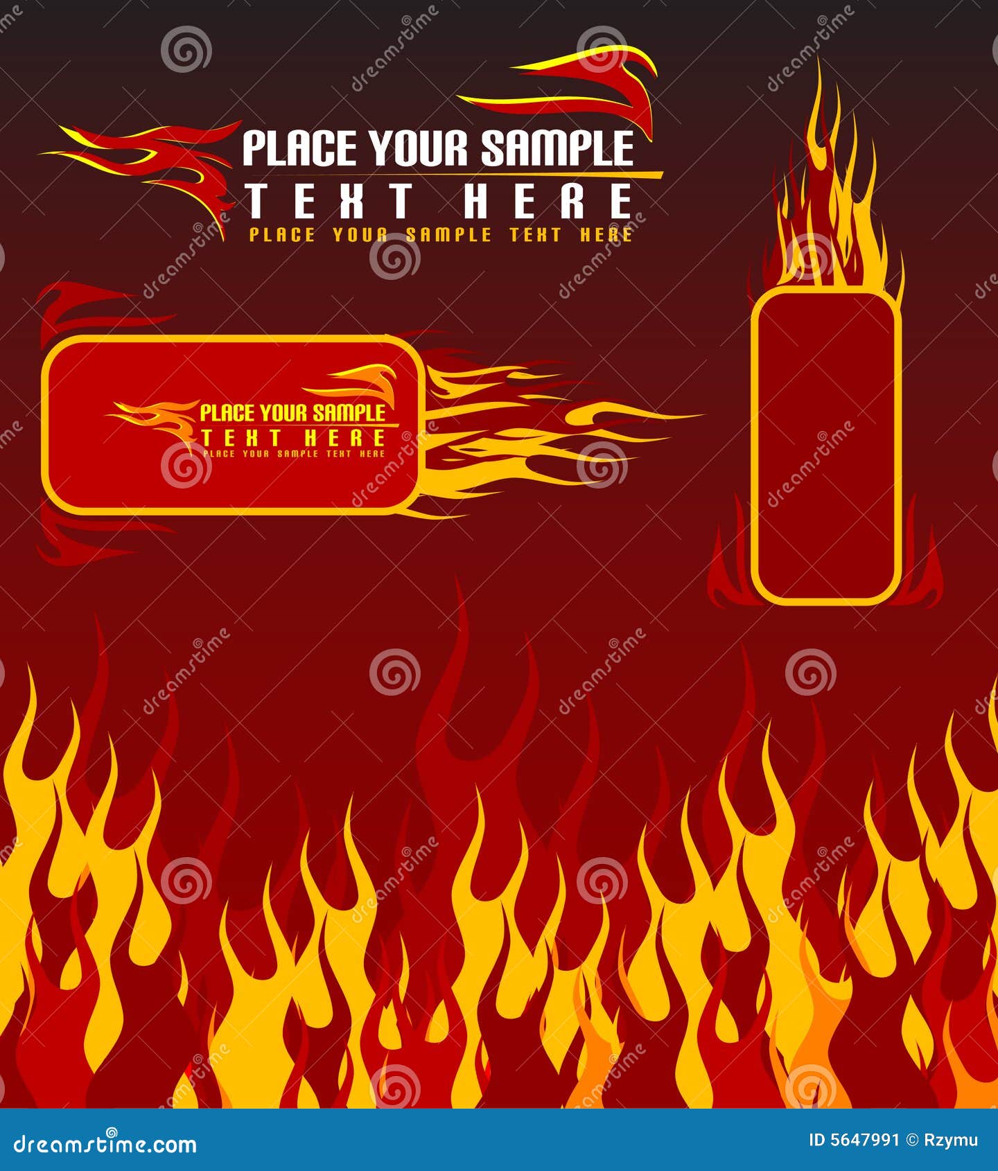 Fire Background and Banners Stock Vector - Illustration of orange ...