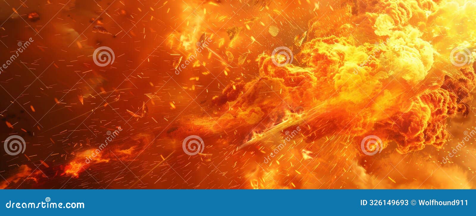 A Fire Background with an Explosion, Flames Bursting Outward and ...