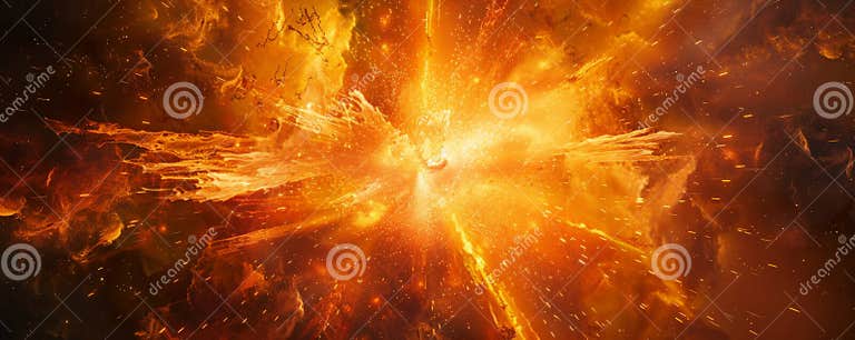 A Fire Background with an Explosion, Flames Bursting Outward and ...