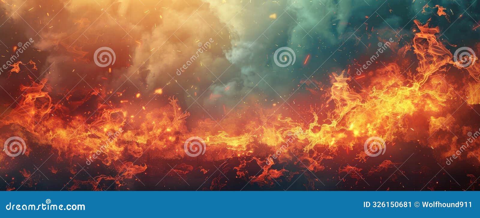 A Fire Background Featuring a Field of Flames, with Fire Spreading ...