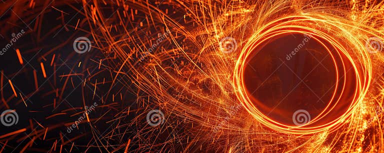 A Fire Background Featuring a Ring of Fire, with Flames Forming a ...