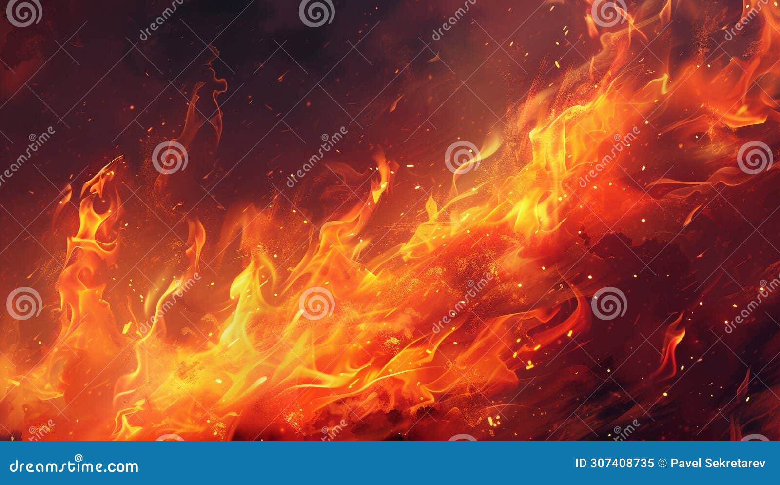 Fire Background with Flames. Hot Image of a Blazing Fire Stock Image ...