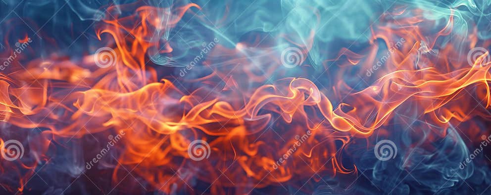 A Fire Background with Flames Intertwined with Smoke, Creating a ...