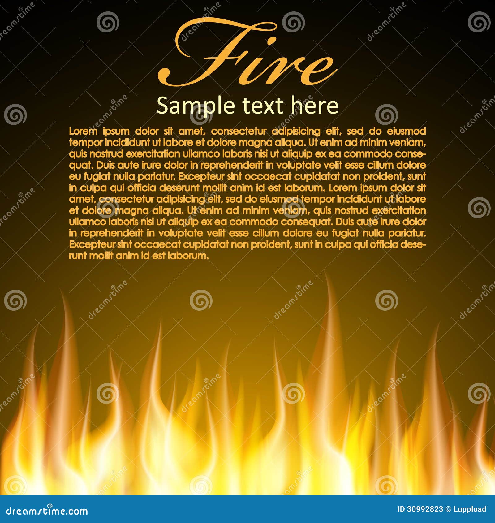 Fire Background for Your Design Stock Vector - Illustration of blaze ...