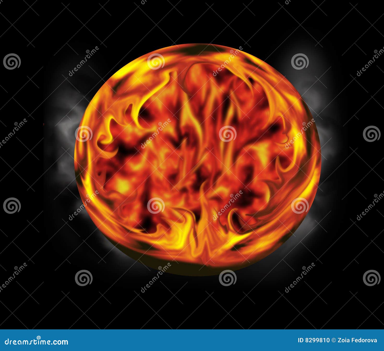 Fire ball stock illustration. Illustration of black, abstract - 8299810