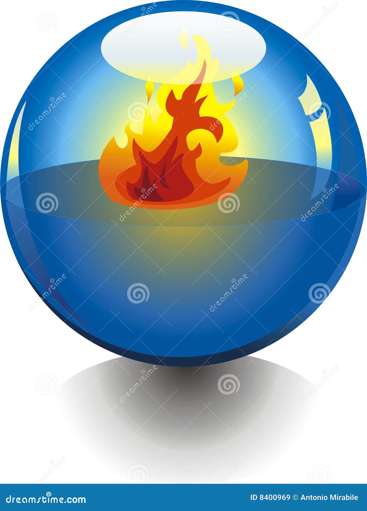 Fire ball stock vector. Illustration of glass, press, flame - 8400969