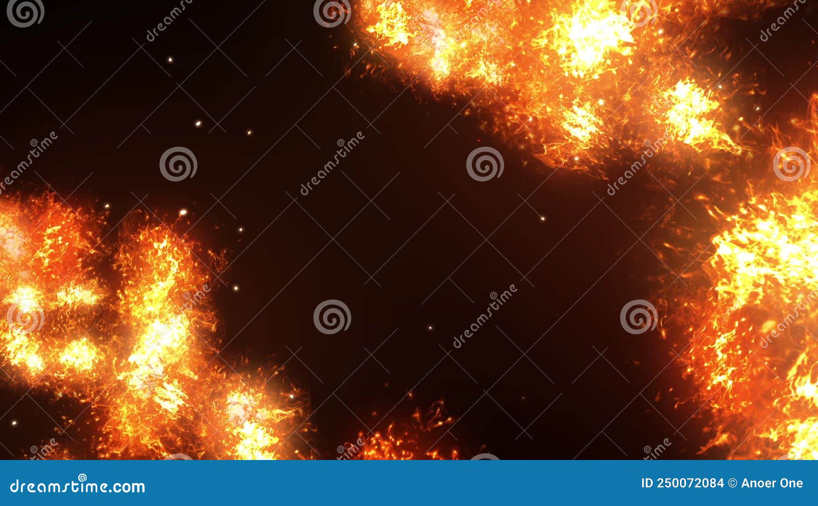 Fire Ball Explosion Flame Loop Animation Stock Footage - Video of ...