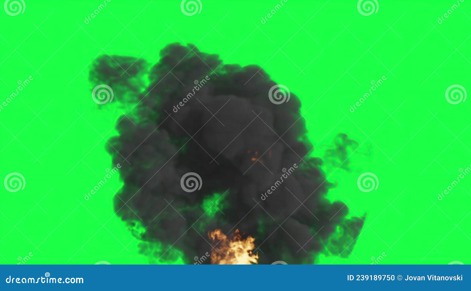 Fire Ball Explosion on Green Screen Stock Illustration - Illustration ...