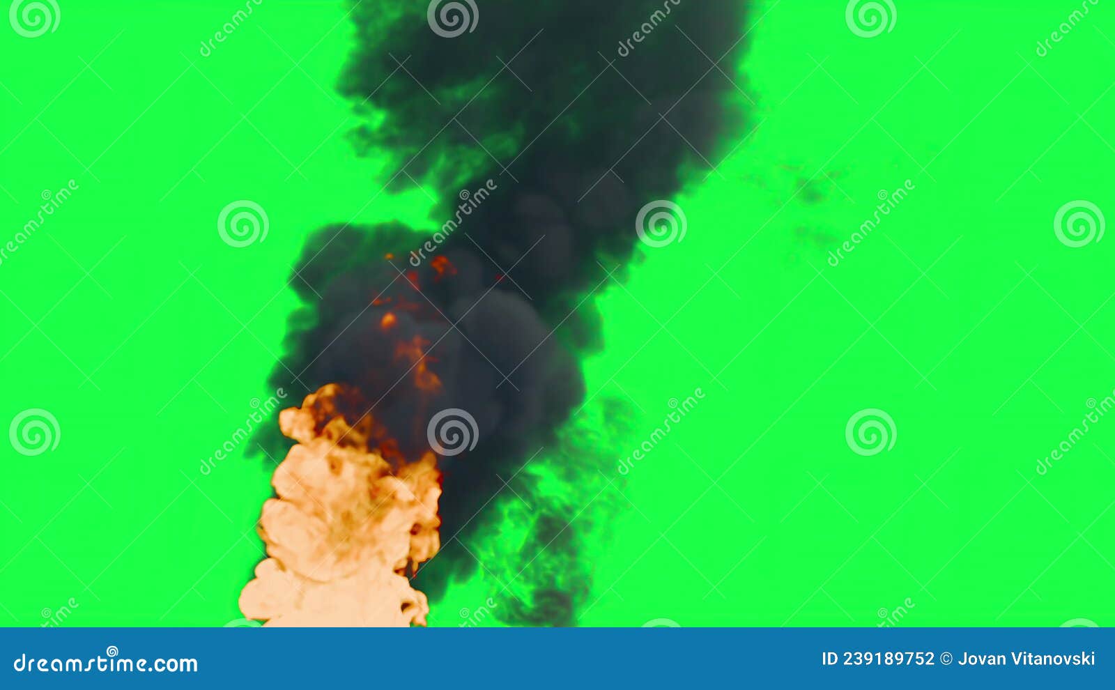 Fire Ball Explosion on Green Screen Stock Illustration - Illustration ...