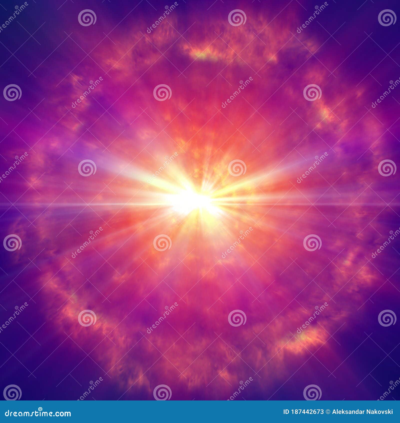 Fire Ball Explosion in Space Stock Illustration - Illustration of light ...