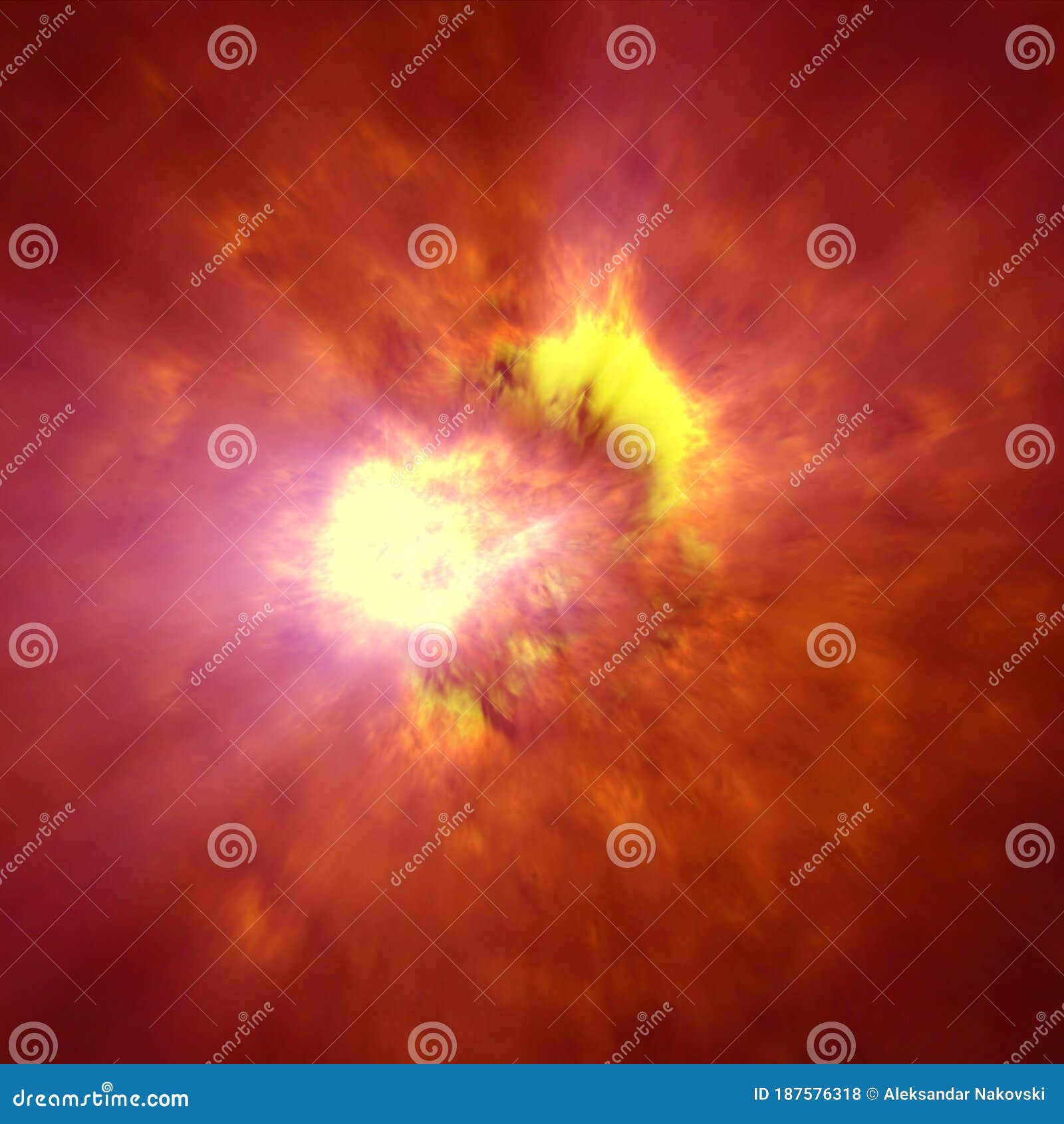Fire Ball Explosion in Space Stock Illustration - Illustration of heat ...