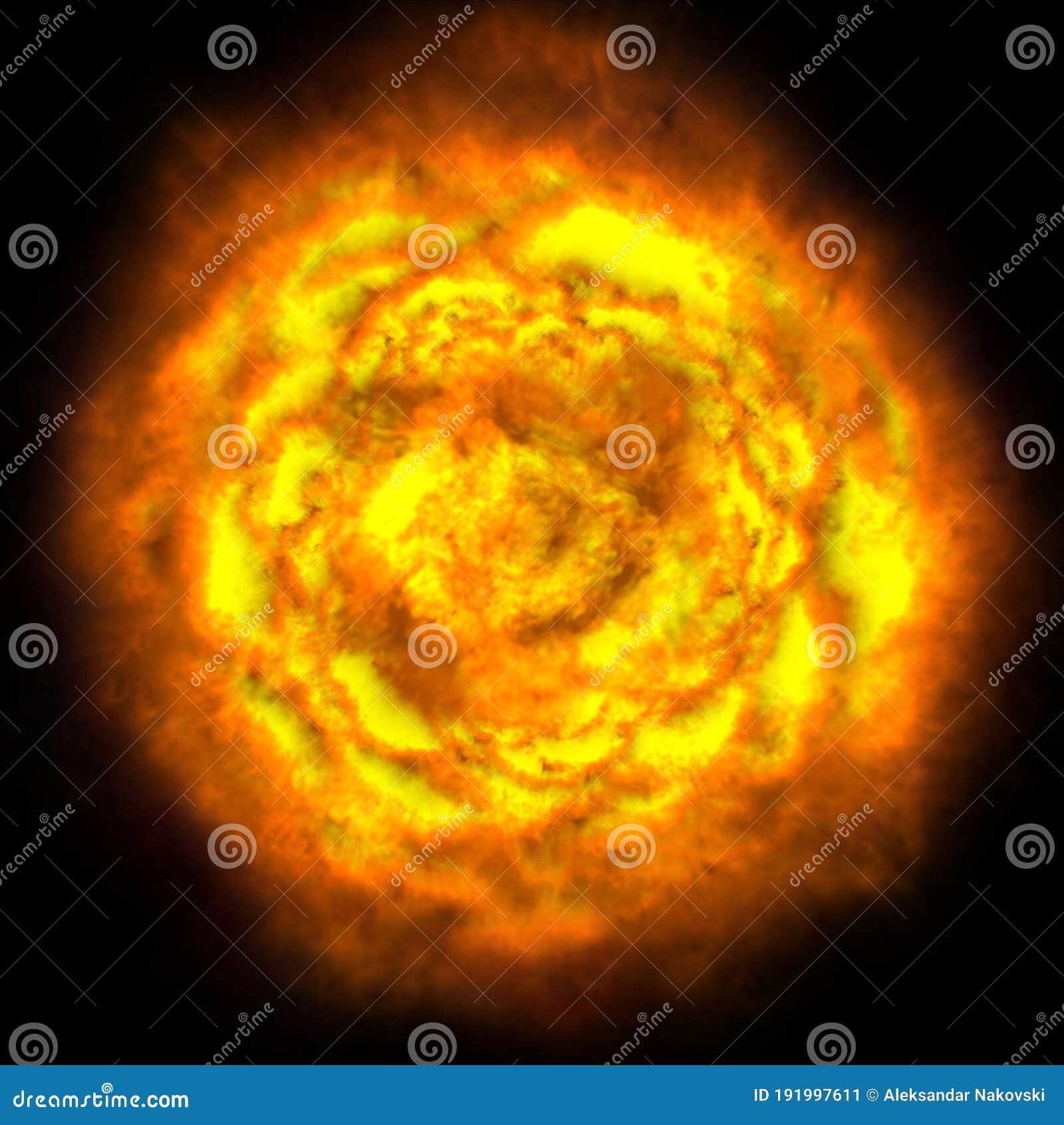 Fire Ball Explosion in Space Stock Illustration - Illustration of burn ...