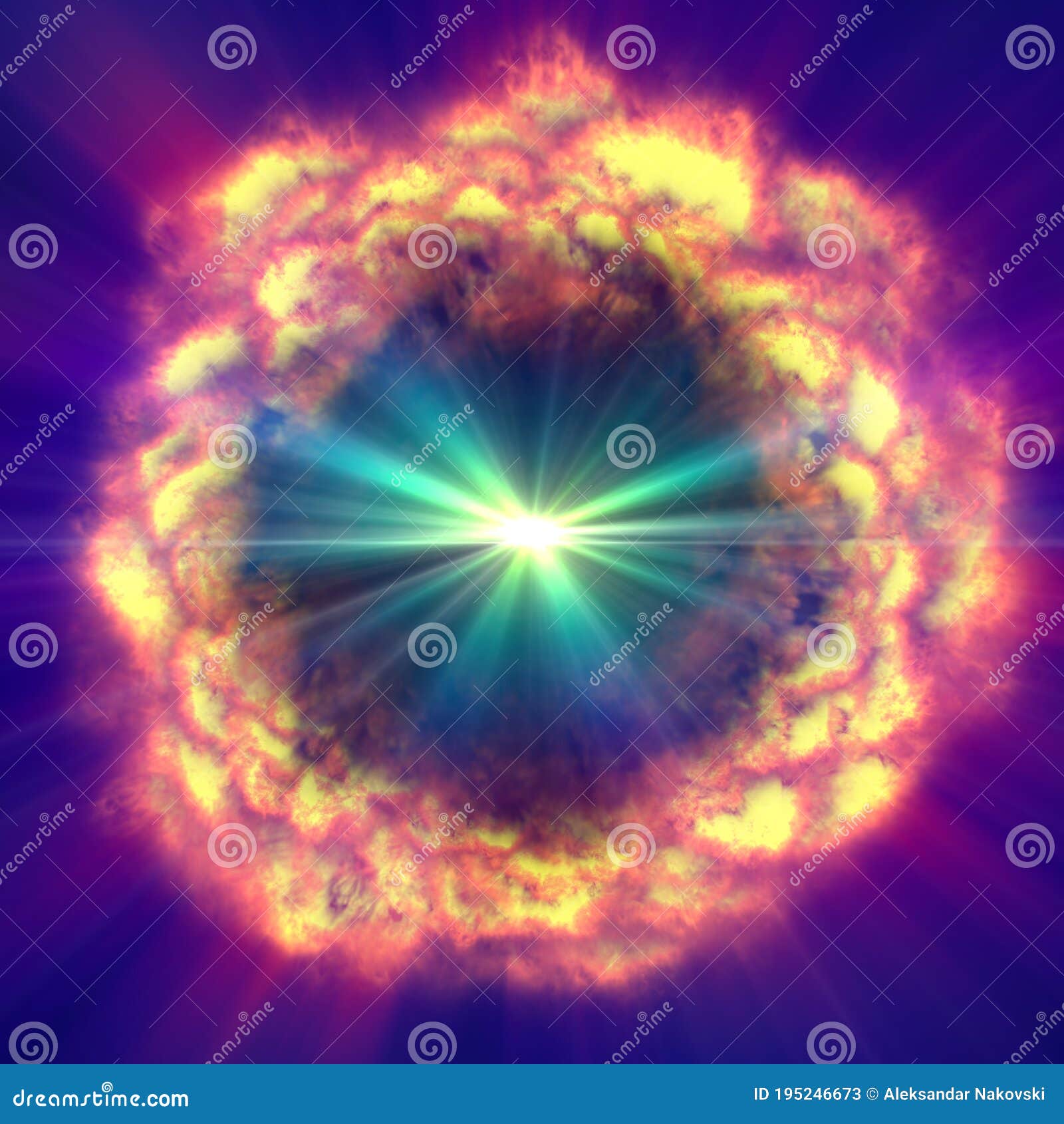 Fire Ball Explosion in Space Stock Illustration - Illustration of ...