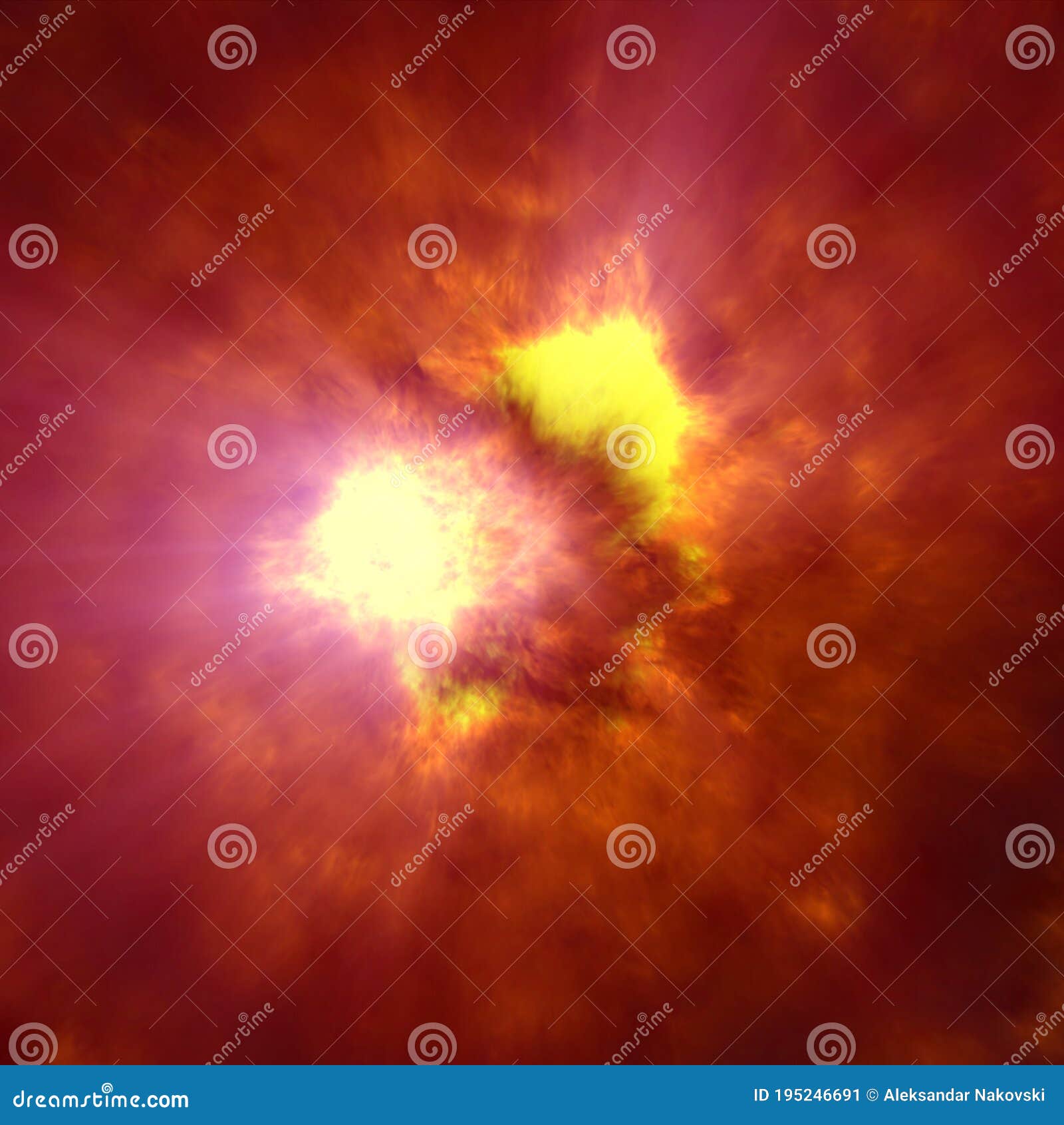 Fire Ball Explosion in Space Stock Illustration - Illustration of black ...