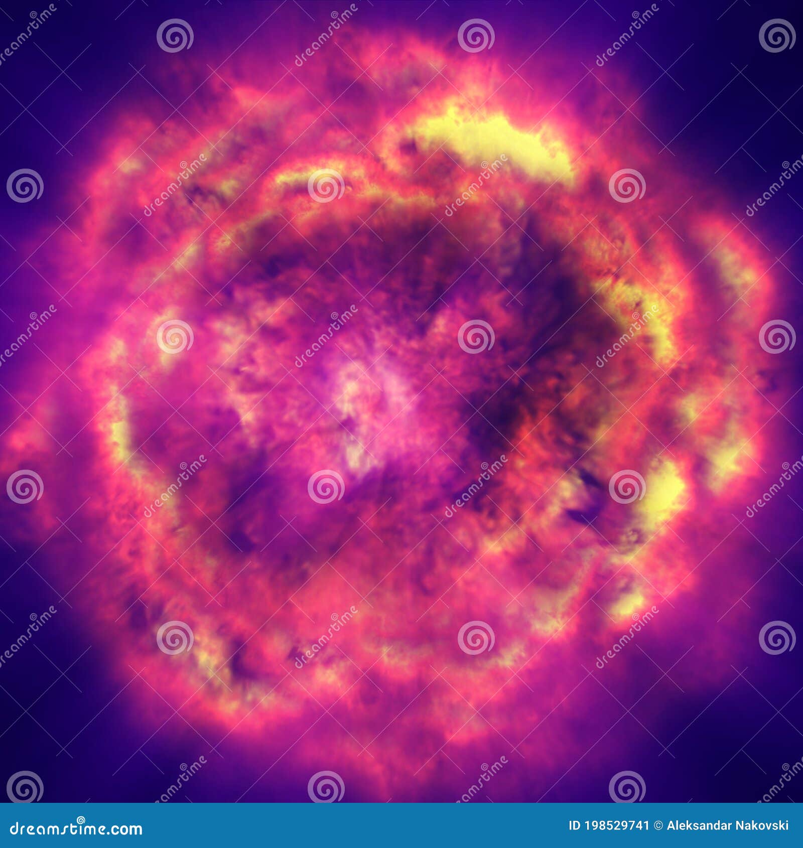 Fire Ball Explosion in Space Stock Illustration - Illustration of light ...