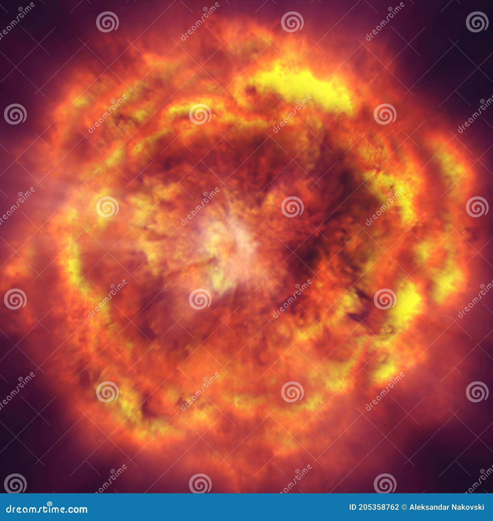 Fire Ball Explosion in Space Stock Illustration - Illustration of bomb ...