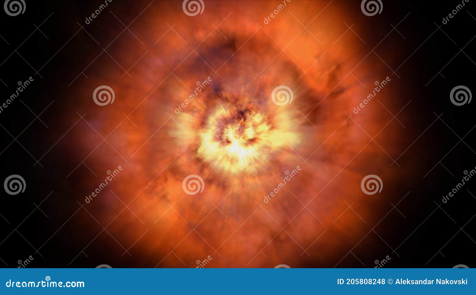 Fire Ball Explosion in Space Stock Illustration - Illustration of burn ...