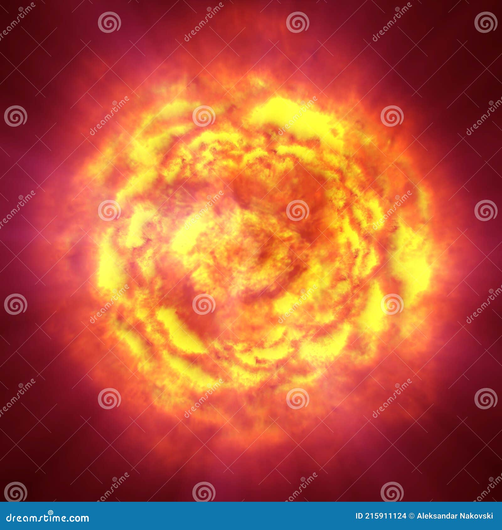 Fire Ball Explosion in Space Stock Illustration - Illustration of burn ...
