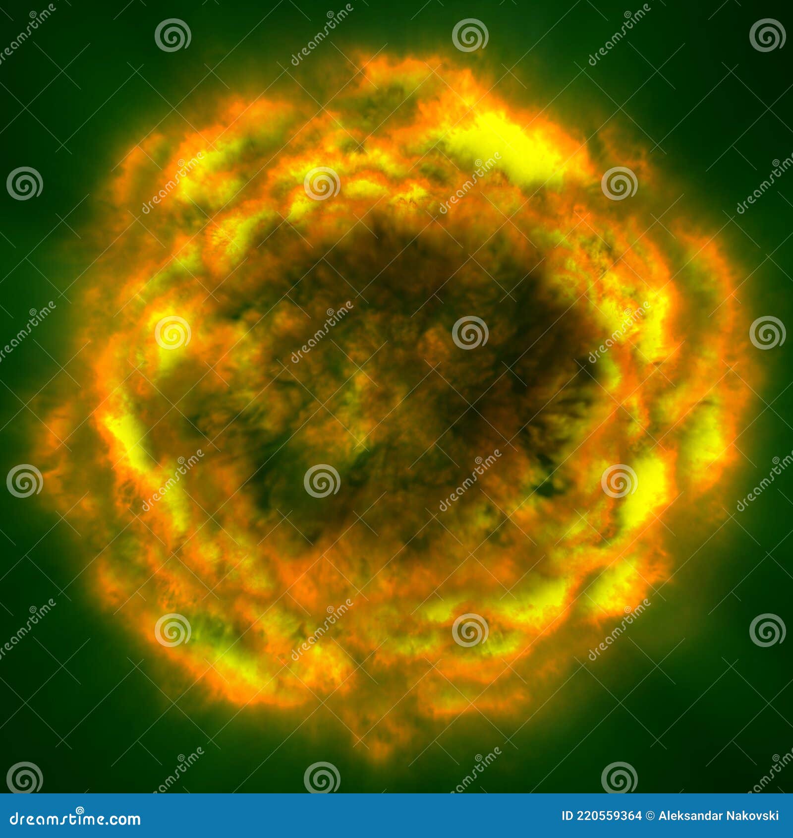 Fire Ball Explosion in Space Stock Illustration - Illustration of field ...
