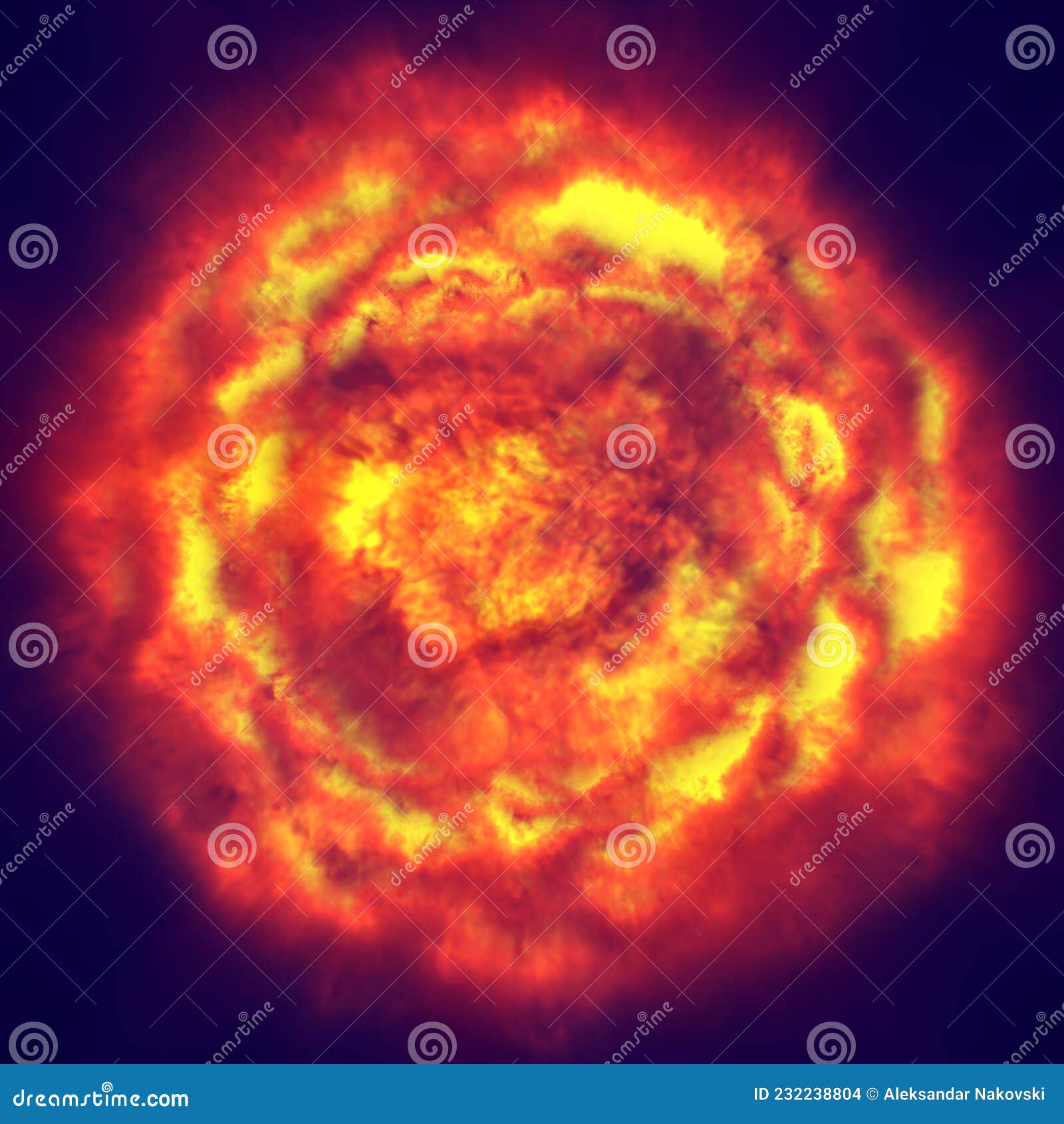 Fire Ball Explosion in Space Stock Illustration - Illustration of black ...