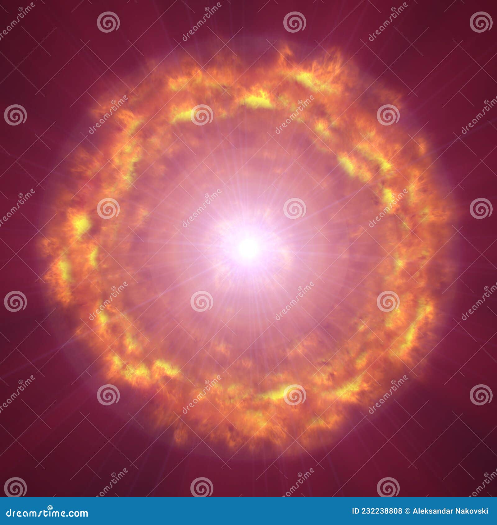 Fire Ball Explosion in Space Stock Illustration - Illustration of fire ...
