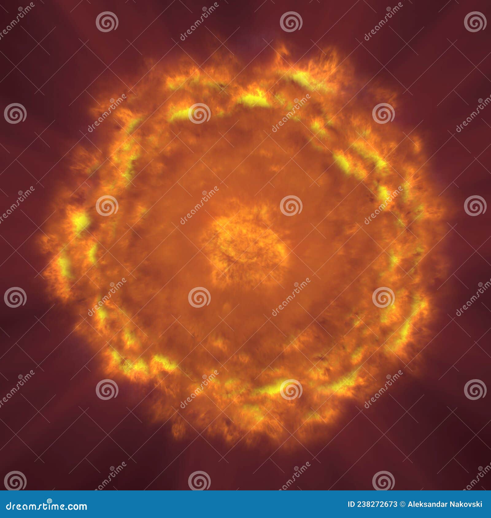 Fire Ball Explosion in Space Stock Illustration - Illustration of field ...