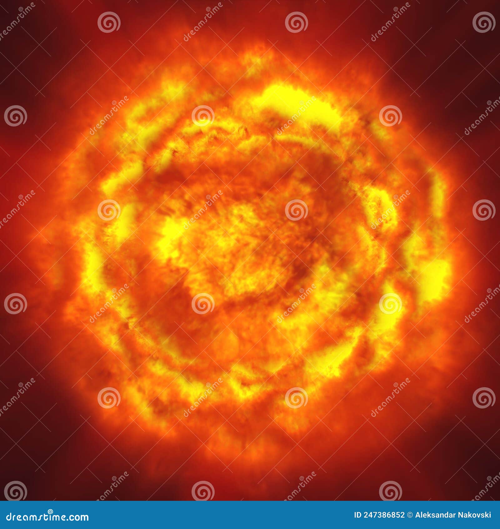 Fire Ball Explosion in Space Stock Illustration - Illustration of fire ...