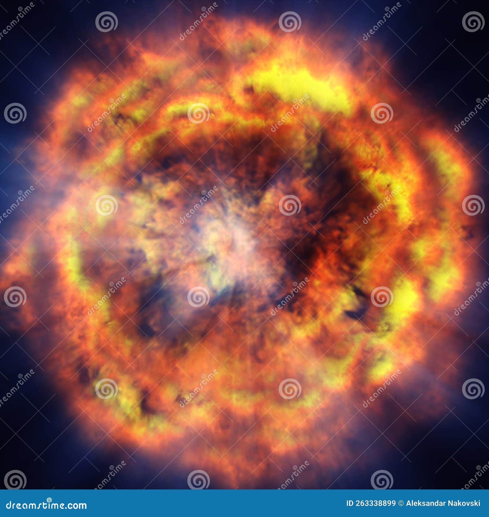 Fire Ball Explosion in Space Stock Illustration - Illustration of ...